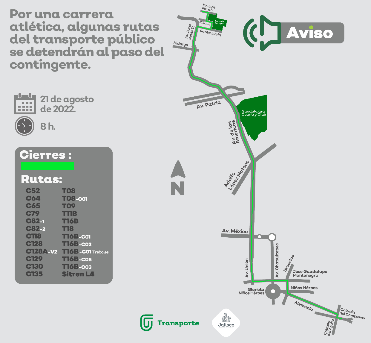 Debido a dos eventos deportivos el próximo domingo varias rutas del ...