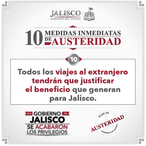 10 primeras medidas de austeridad | Gobierno del Estado de Jalisco